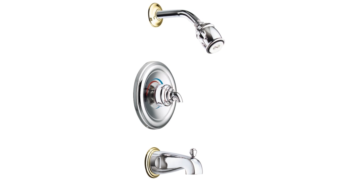 Moen 3127CP Faucet Tub and Shower Single Handle from the Monticello ...