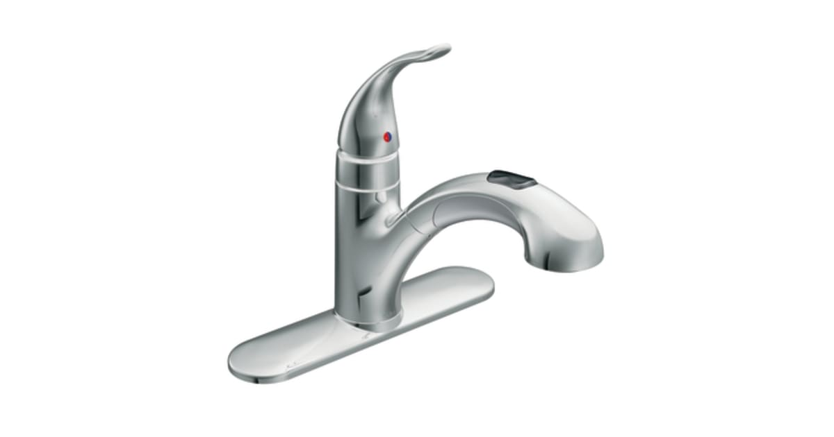 Moen CA67315C Single Handle Swivel Kitchen Faucet with Pullout Spray ...