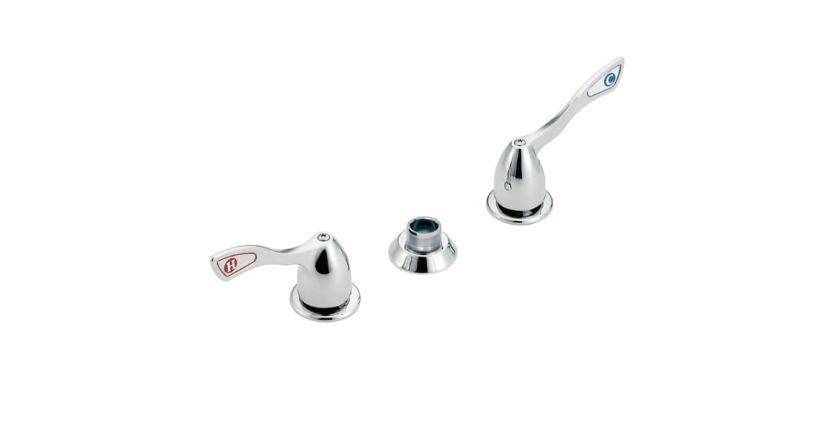 Moen 8133 Double Handle Widespread Lavatory Faucet with Metal Wrist ...