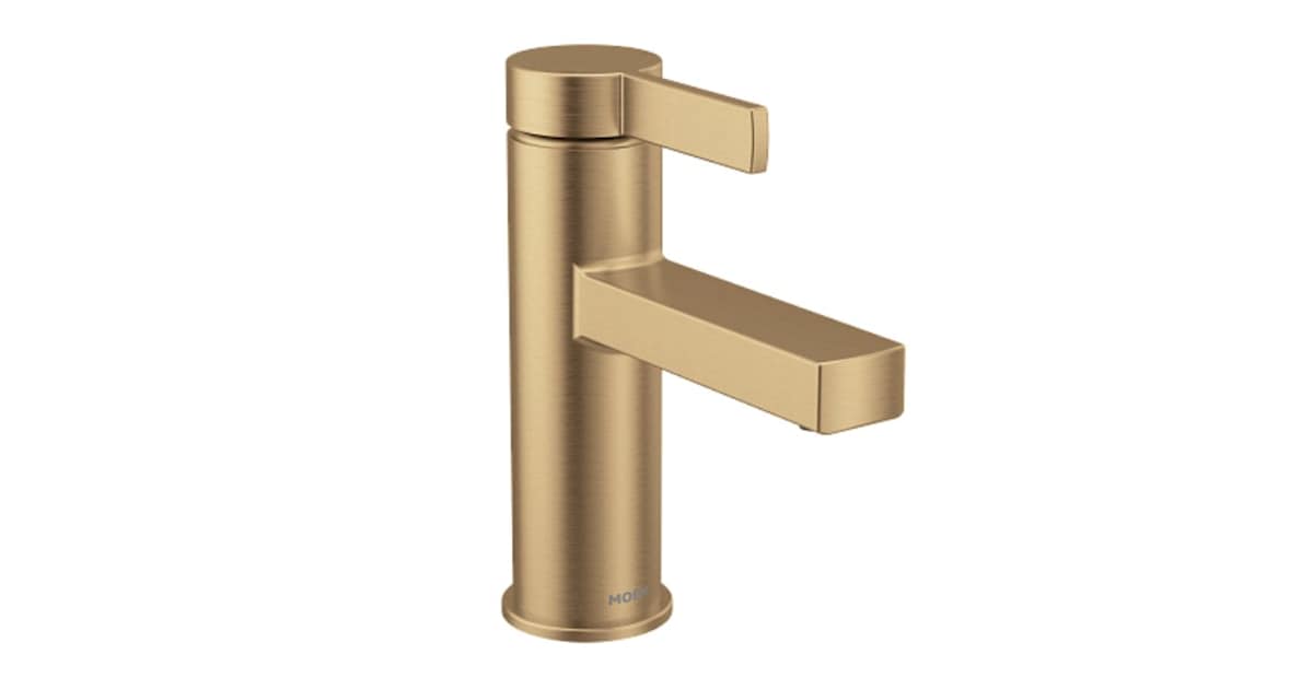 Moen 84774BZG Beric 1.2 GPM Single Hole Bathroom Faucet with Push Pop ...