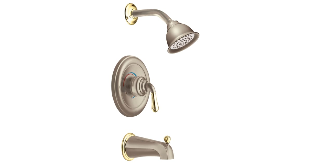 Moen T3129STP Single Handle Moentrol Pressure Balanced Tub and Shower ...