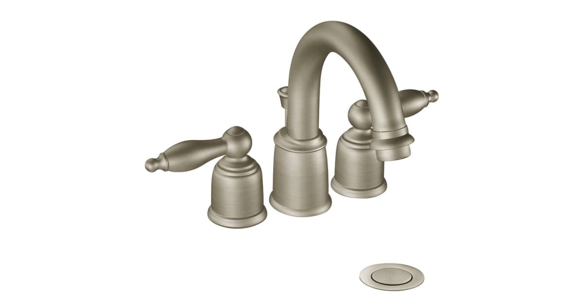 Moen T4945BN Double Handle Mini Widespread Lavatory Faucet with Metal ...