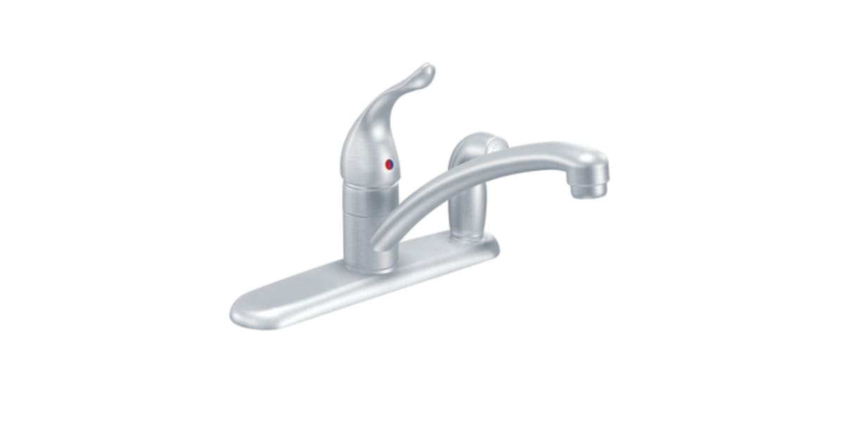 Moen CA7434BC Single Handle Kitchen Faucet with Side Spray on Deckplate ...