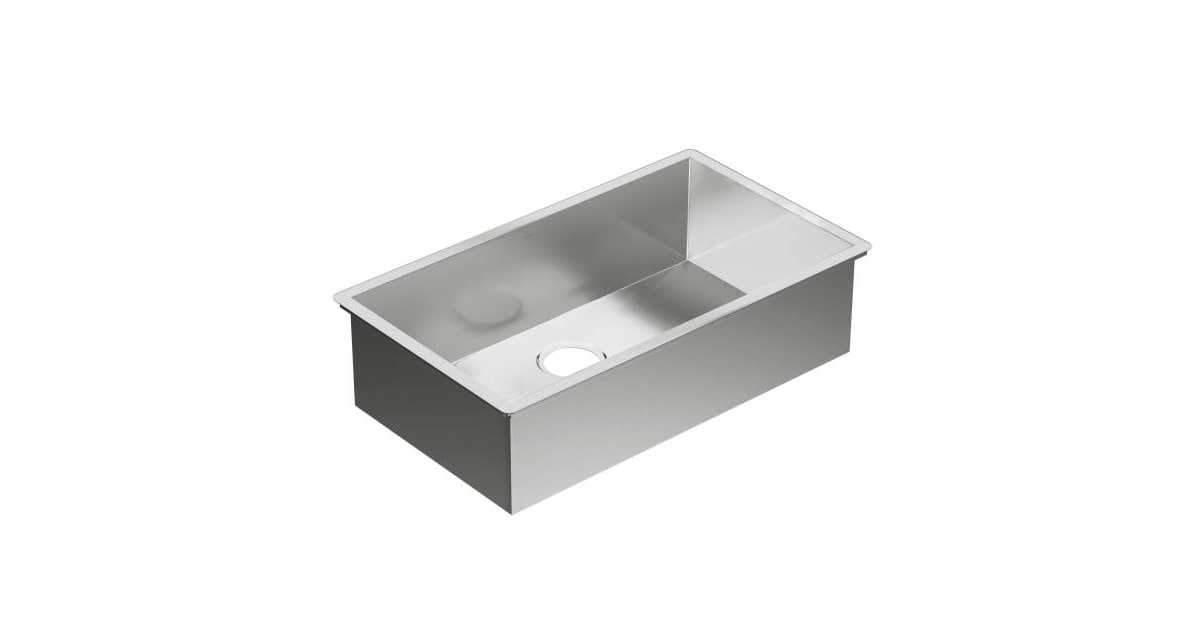 Moen G18180 31" Single Basin Undermount Stainless Steel Kitchen Sink ...