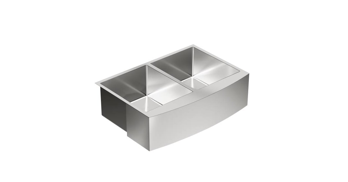 Moen G18220 29" Double Basin Undermount Stainless Steel Kitchen Sink ...