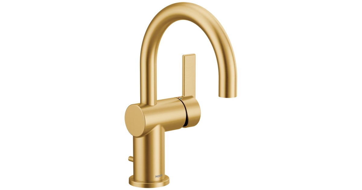 Moen 6221BG Cia 1.2 GPM Single Hole Bathroom Faucet with Lift Rod Drain ...