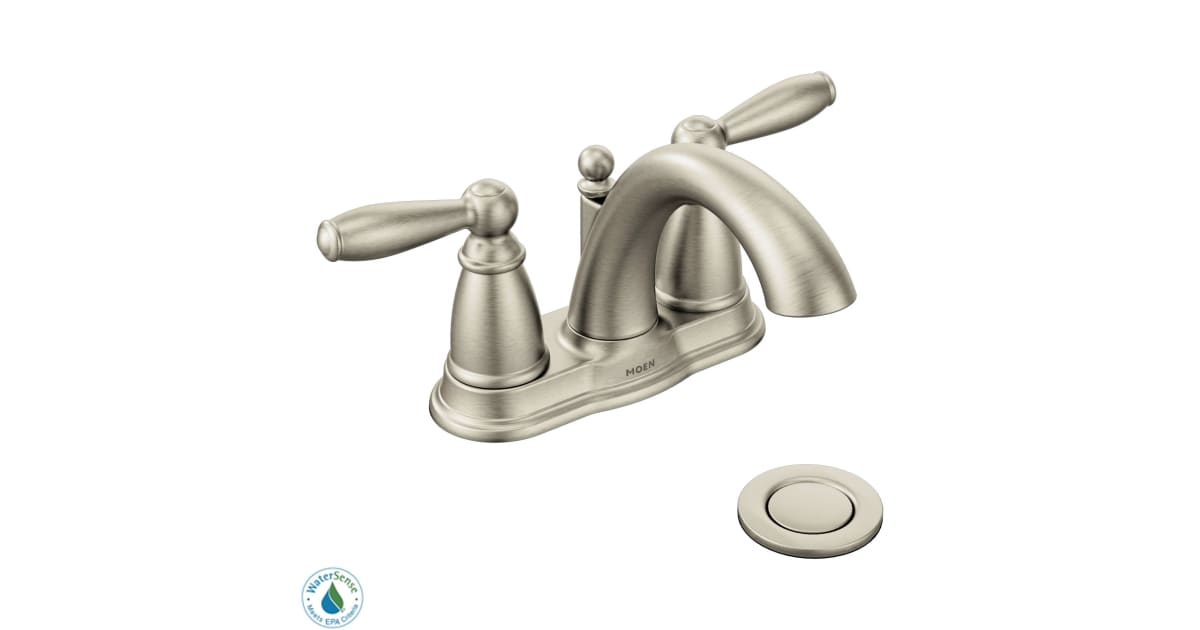Moen 6610BN Brantford Double Handle Centerset Bathroom Faucet - Pop-Up ...