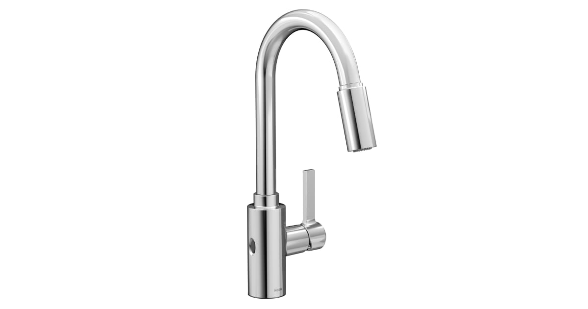 Moen 7882EWC Genta LX 1.5 GPM Single Hole Pull Down Kitchen Faucet with ...