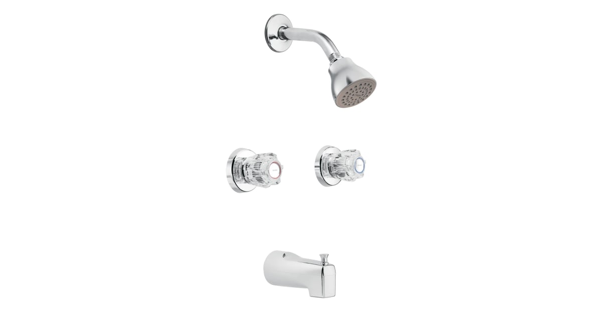 Moen 82419EP Thermostatic Tub and Shower Trim with 2 GPM Shower Head ...