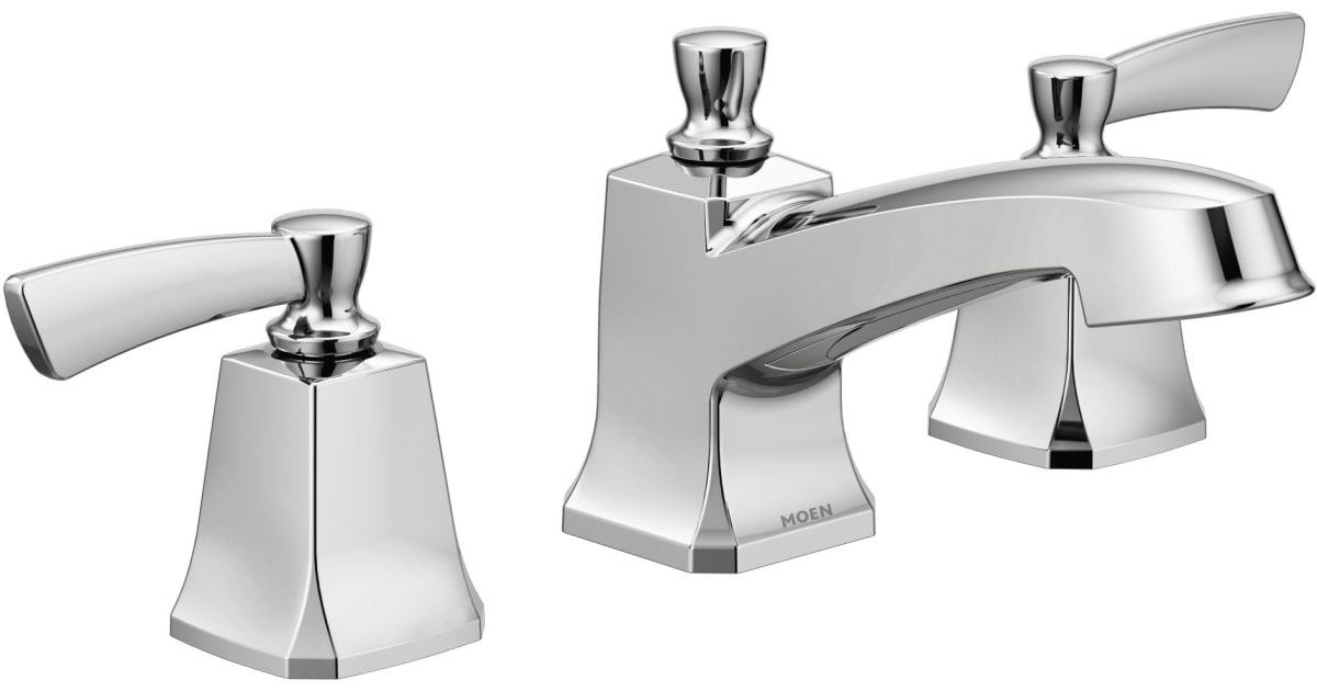 Moen 84926 Conway 1.2 GPM Widespread Bathroom Faucet with Pop-Up Drain Assembly with Duralock ...