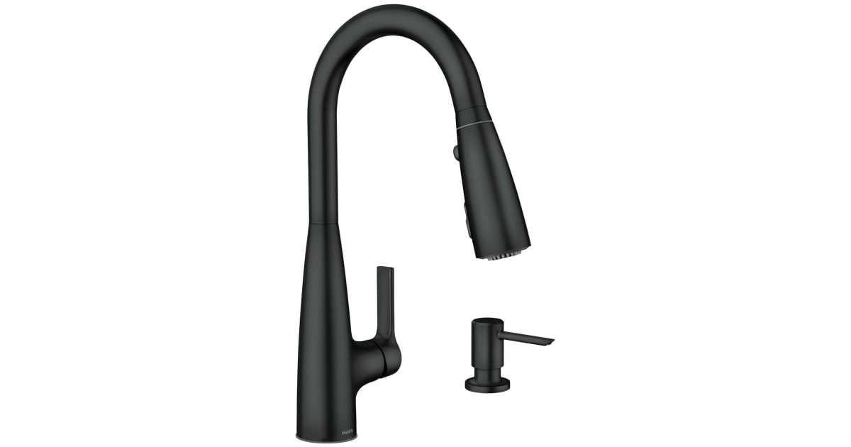 Moen 87627EIBL Haelyn 1.5 GPM Single Hole Pull Down Kitchen Faucet with ...