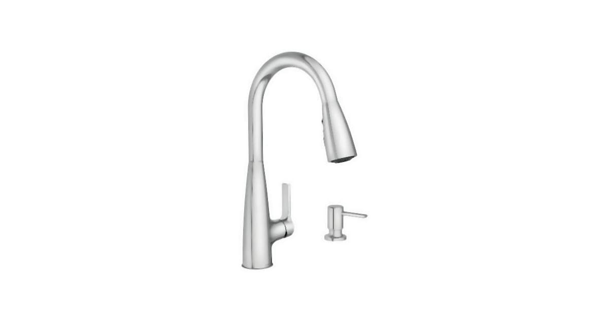 Moen 87627EWC Haelyn 1.5 GPM Single Hole Pull Down Kitchen Faucet with ...