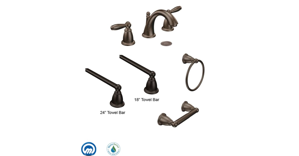 Moen Brantford Combo - ORB Bathroom Faucet Package with Widespread ...