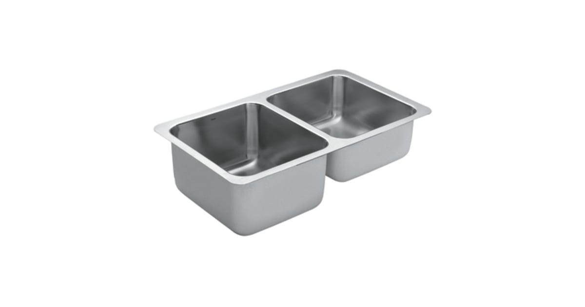 Moen G18242 32" Double Basin Undermount 18-Gauge Stainless Steel ...