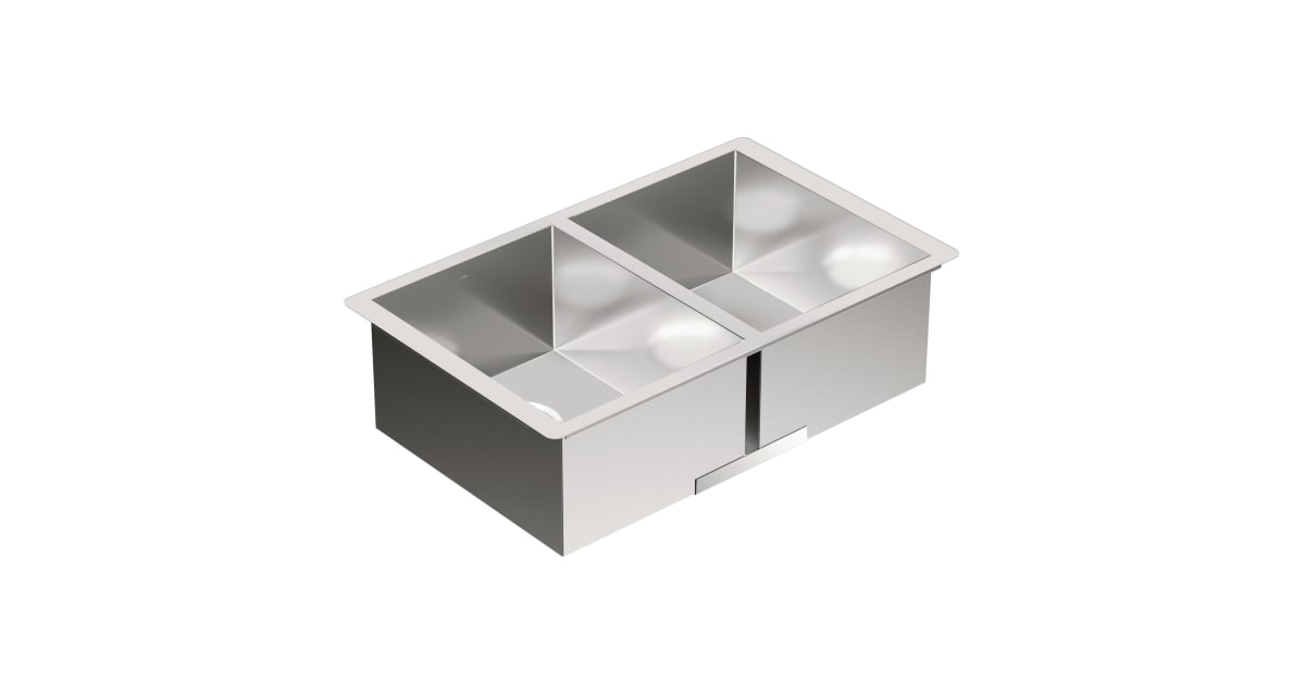 Moen G18288 31-1/2" Double Basin Undermount Stainless Steel Kitchen ...