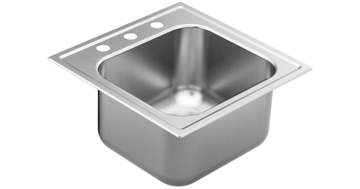 Moen GS201673 2000 Series 20" Drop In Single Basin Stainless Steel Bar ...