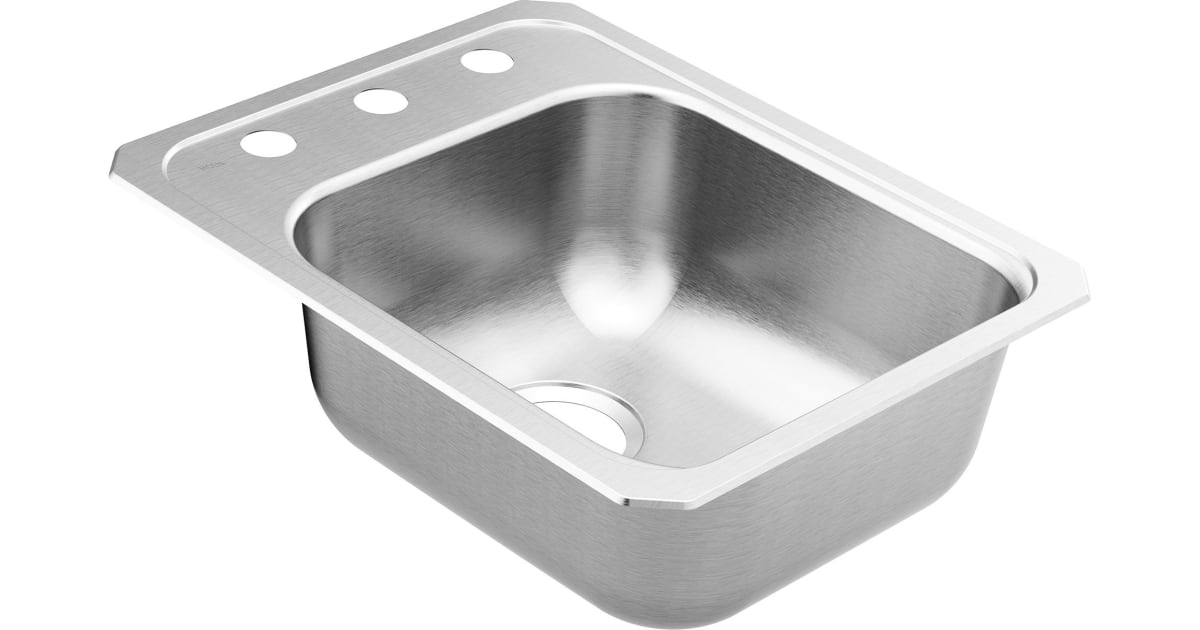 Moen GS204573BQ 2000 Series 17" Drop In Single Basin Stainless Steel ...