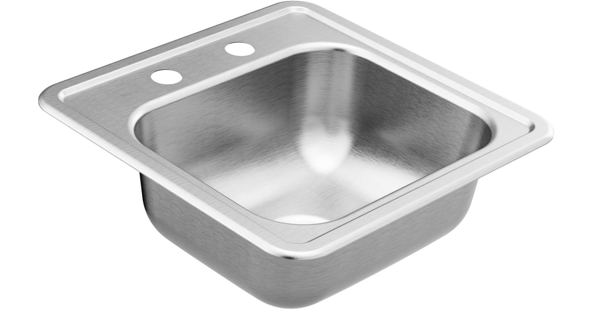 Moen GS2245622 2200 Series 15" Drop In Single Basin Stainless Steel Bar ...