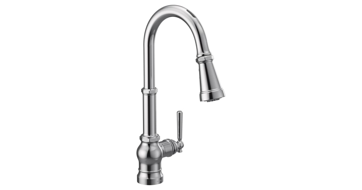 Moen S72003EV2C Paterson 1.5 GPM Single Hole Pull Down Smart Kitchen ...