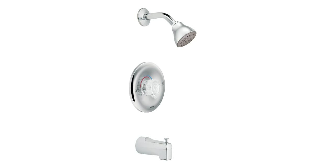 Moen T183 Posi-Temp Pressure Balanced Tub and Shower Trim with 2.5 GPM ...