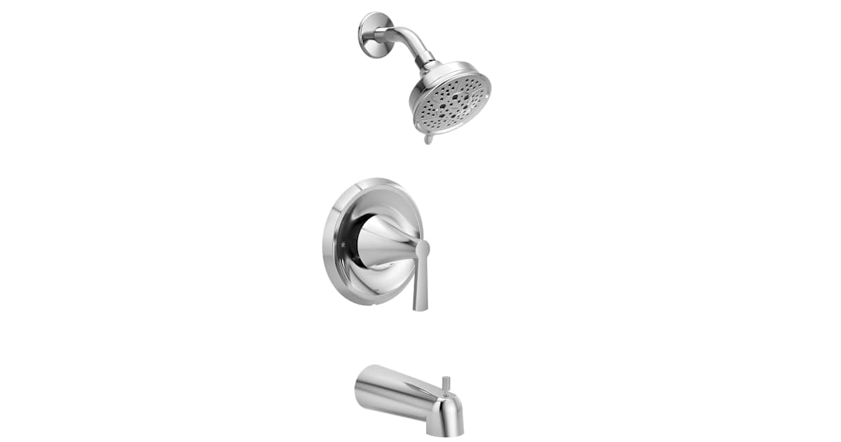 Moen T62413EP Jase Tub and Shower Trim Package with 1.75 GPM Multi Function Shower Head ...
