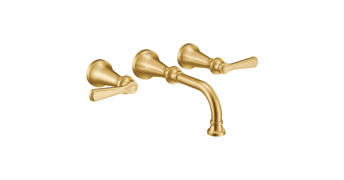 Moen TS44104BG Colinet 1.2 GPM Wall Mounted Widespread Bathroom Faucet ...