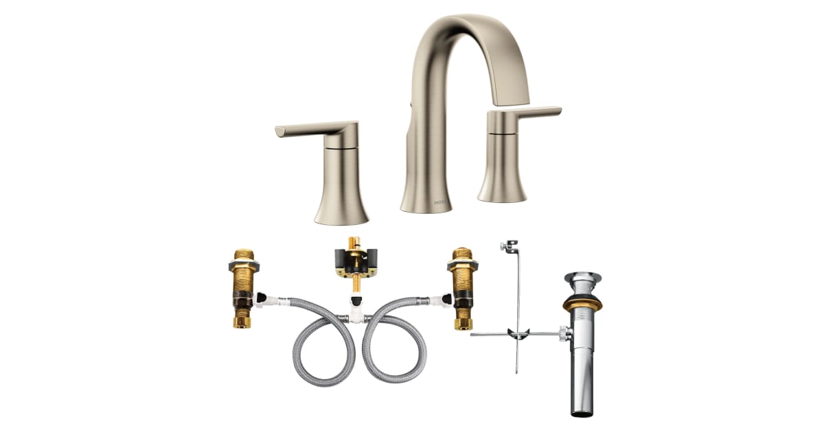 Moen TS6925BN-9000 Doux 1.2 GPM Widespread Bathroom Faucet - with Valve ...