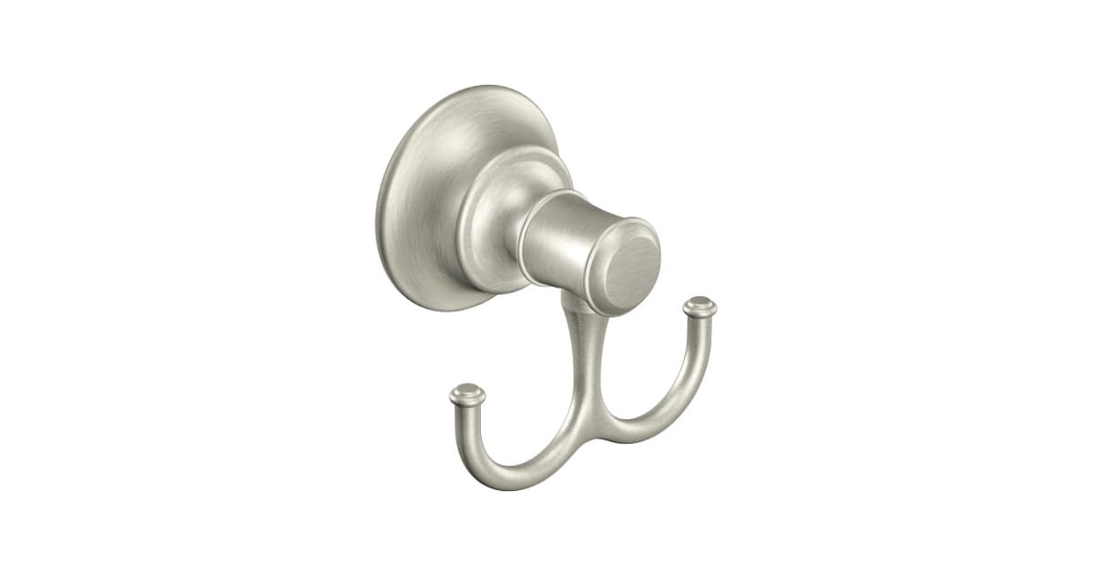 Moen Y6303BN Gilmour Spot Resist Brushed Nickel Double Robe Hook ...