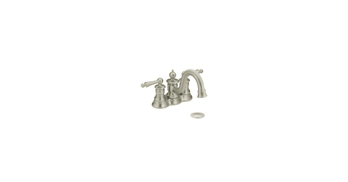 Moen CAS412BN Double Handle Centerset Bathroom Faucet with Metal Lever ...