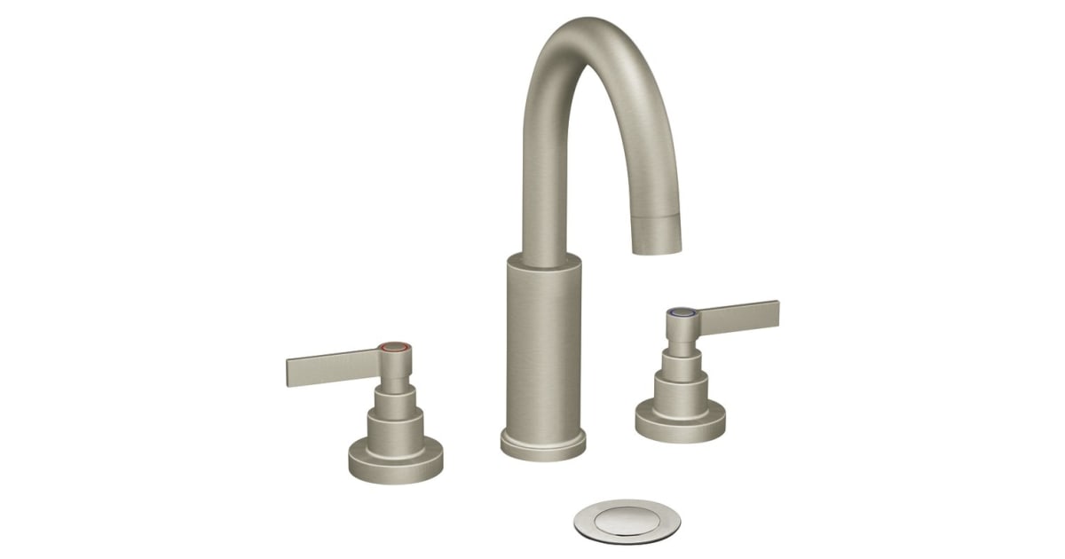 Moen TS478BN Double Handle Widespread Bathroom Faucet with Metal Lever ...