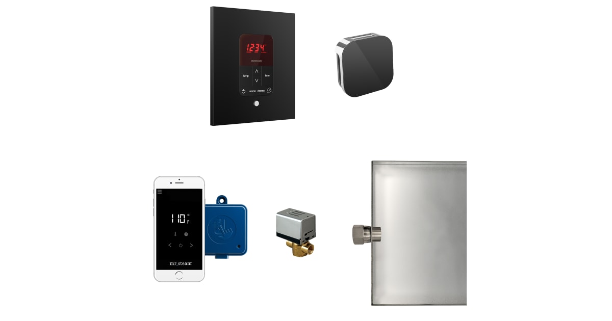 Mr Steam MSBUTLER1SQ-BK Butler Steam Shower Package includes: (1 ...