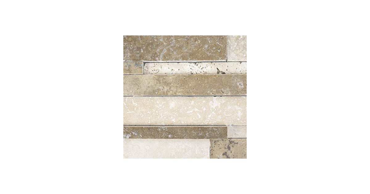 MSI LPNLTCASBLE624-3DH-PLT 6" x 24" Travertine Hardscape Wall Tile ...