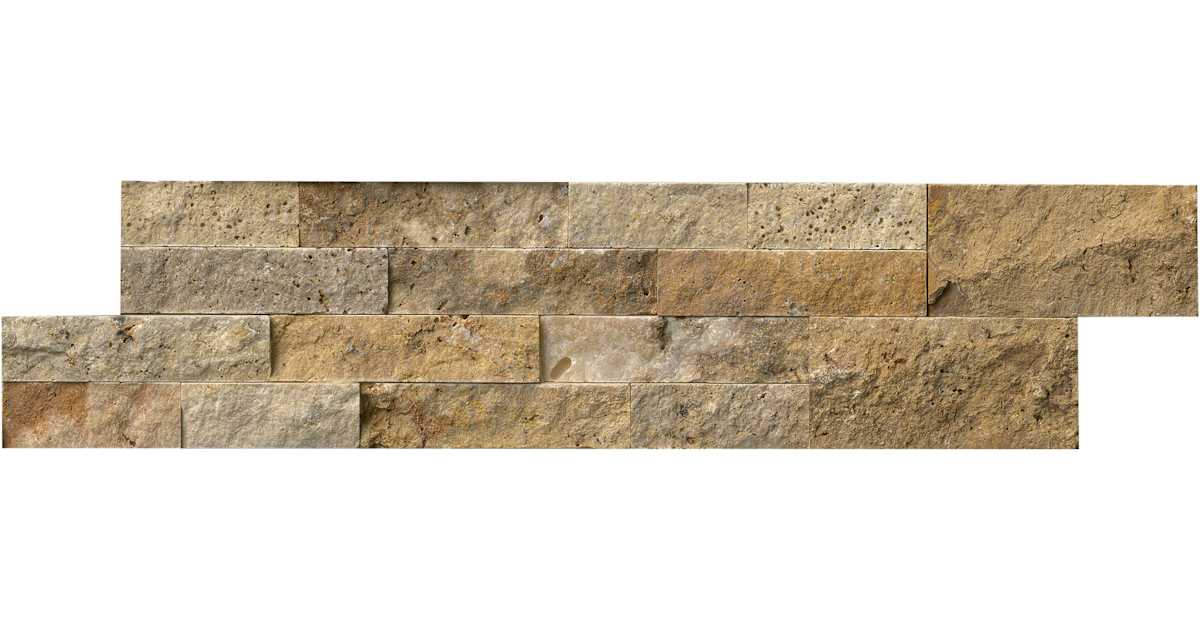 MSI LPNLTSCA624-PLT 6" x 24" Travertine Hardscape Wall Tile - Splitface ...