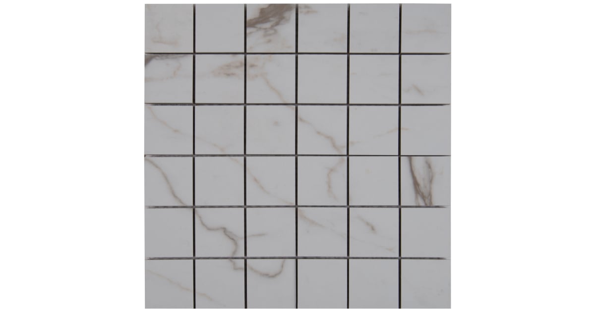 MSI NCAL2X2 Calacatta - 2" Square Mosaic Tile - Matte Porcelain Visual ...