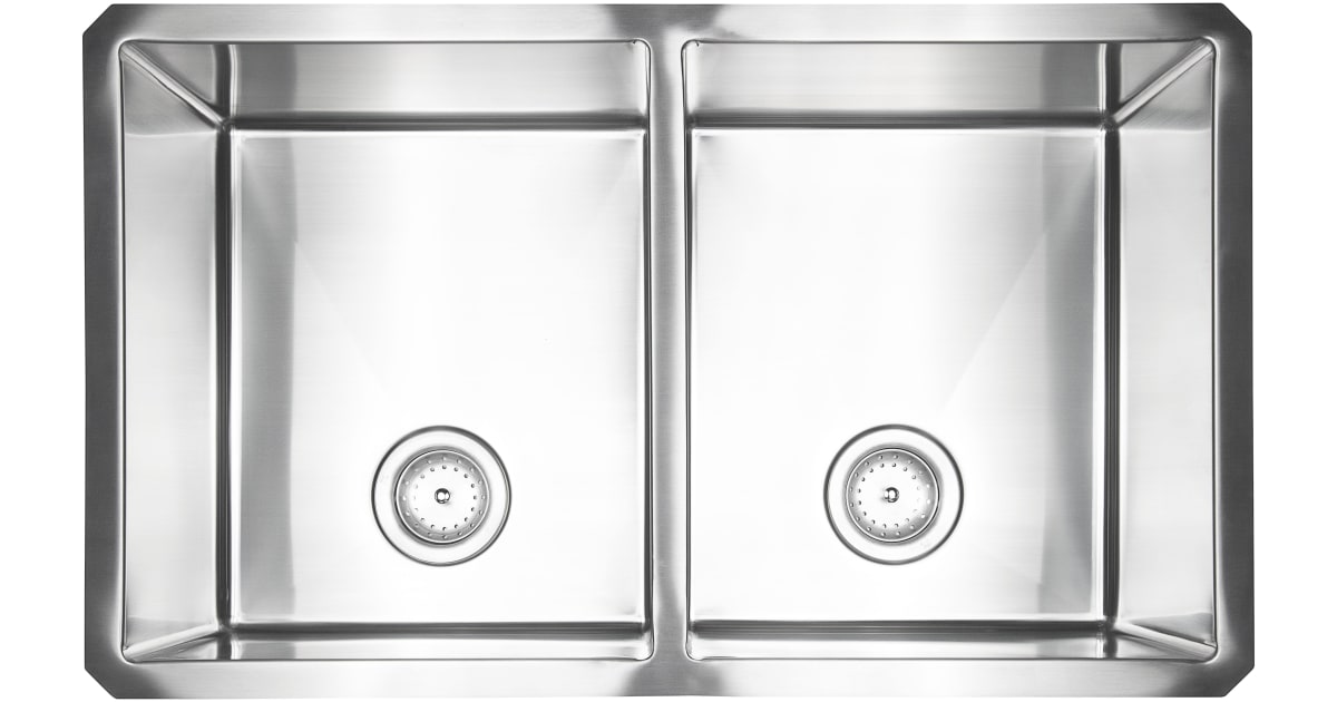 MSI SIN-16-DBLBWL-WEL-5050-3219 32" Undermount Double Basin Stainless ...