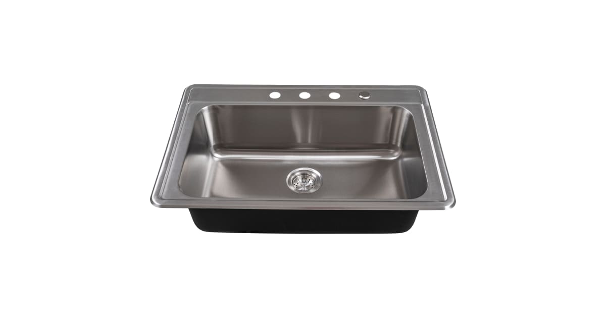 MSI SIN-18-OSINBWL-3322 33" Drop In Single Basin Stainless Steel ...