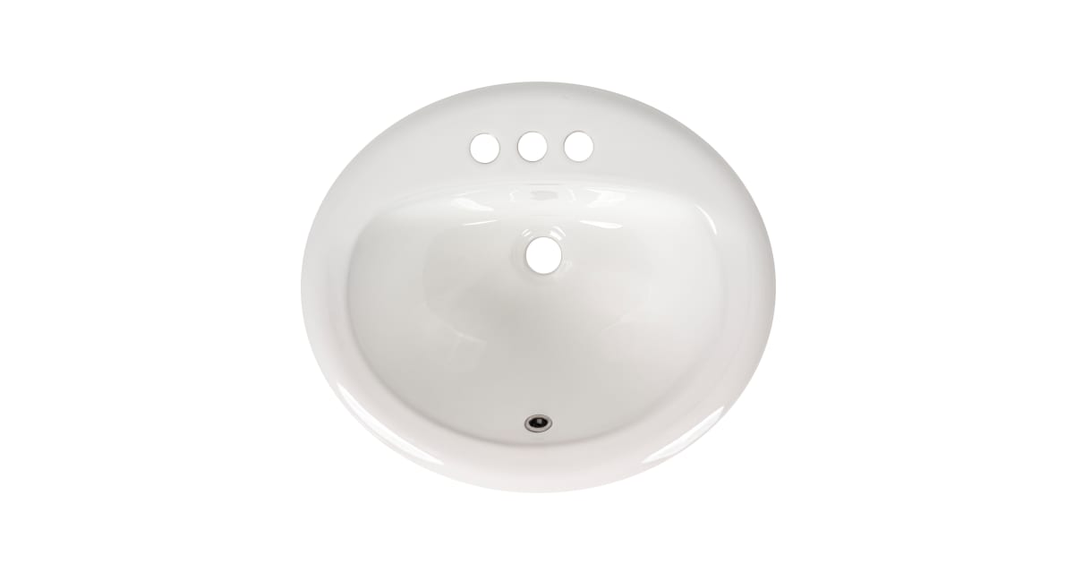 MSI SIN-POR-VOMOVLWHT-2118 20-1/2" Oval Porcelain Drop-In Bathroom Sink ...