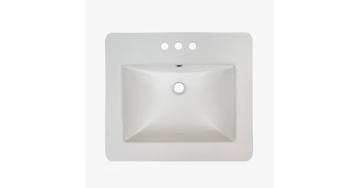 MSI SIN-POR-VOMRECWHT-2118 21-1/4" Rectangular Porcelain Drop In ...