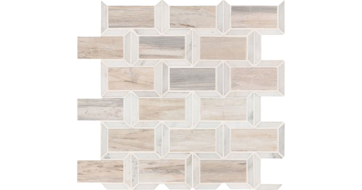 MSI SMOT-ANGORA-FRM10MM Angora Framework 12" X 12" Polished Marble Mesh ...