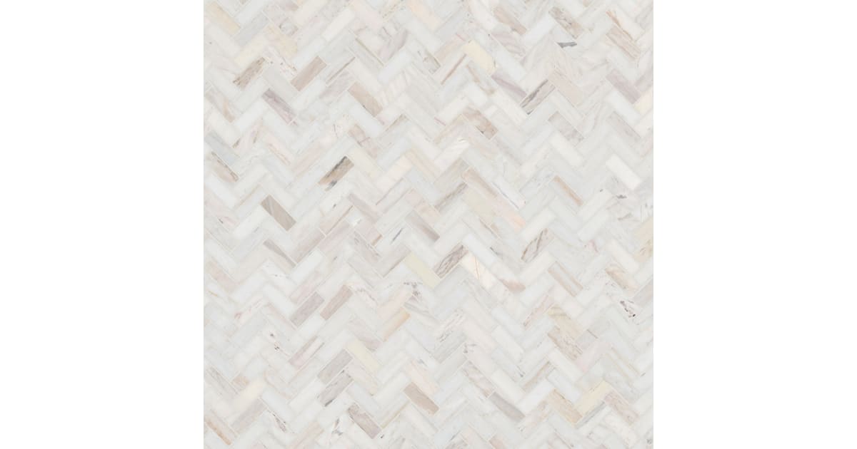 MSI SMOT-ANGORA-HBP Angora Herringbone 12" X 12" Polished Marble Mesh ...