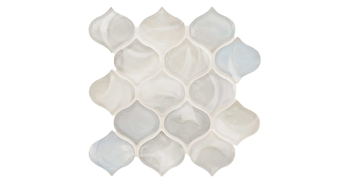 MSI SMOT-GLS-PEAARA8MM Pearla 10" x 10" Square Arabesque/Baroque Wall ...