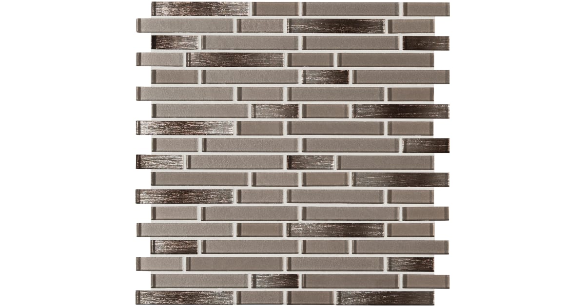 MSI SMOT-GLSIL-CHABLE6MM 12" x 12" Linear Mosaic Wall Tile - Glossy ...