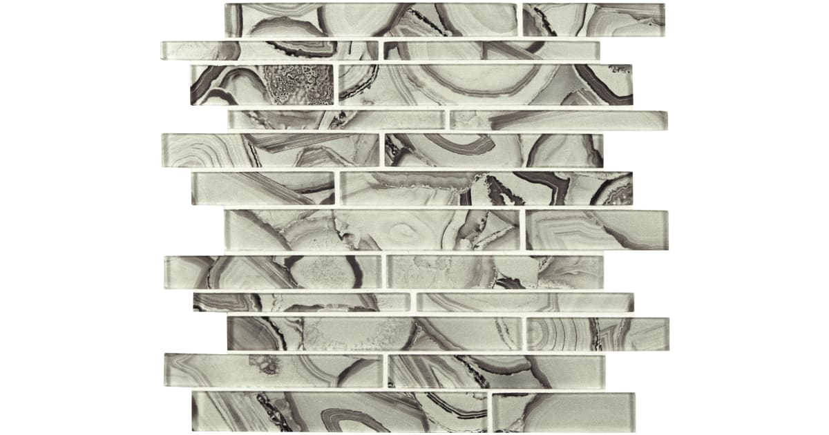 MSI SMOT-GLSIL-SUPNOV8MM 12" x 12" Linear Mosaic Wall Tile - Glossy ...