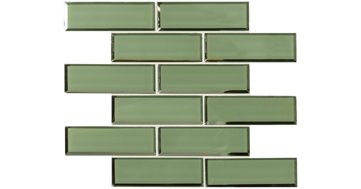 MSI SMOT-GLSST-EVEBEV8MM Beveled Glass 12" x 12" Rectangle Brick Wall ...