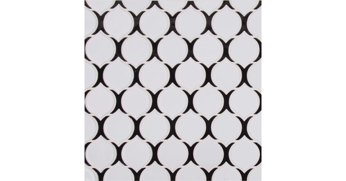 MSI SMOT-PT-TEARDRPTU 12-1/4" x 11-1/8" Linked Ring Mosaic Sheet ...