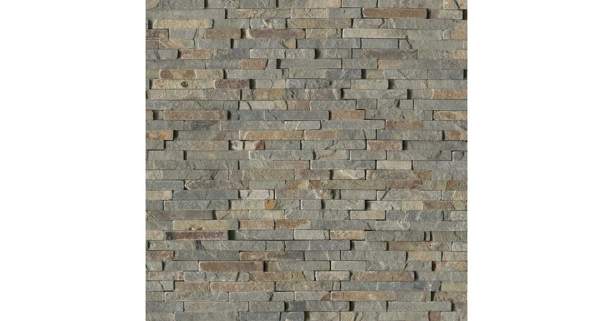 MSI SMOT-RUSTIQUE-3DIL 18" x 8" Cladding Mosaic Sheet - Tumbled Slate ...