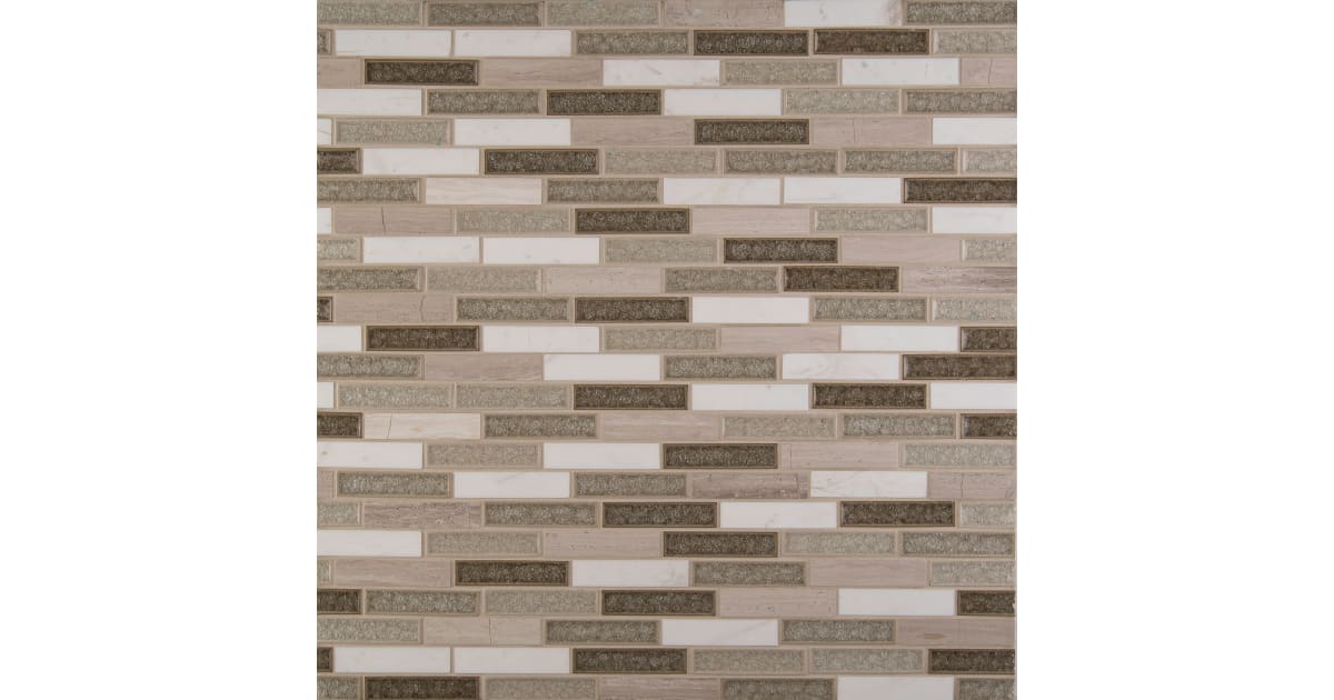 MSI SMOT-SGLSGG-CC8MM 1" x 4" Linear Mosaic Tile - Varied | Build.com