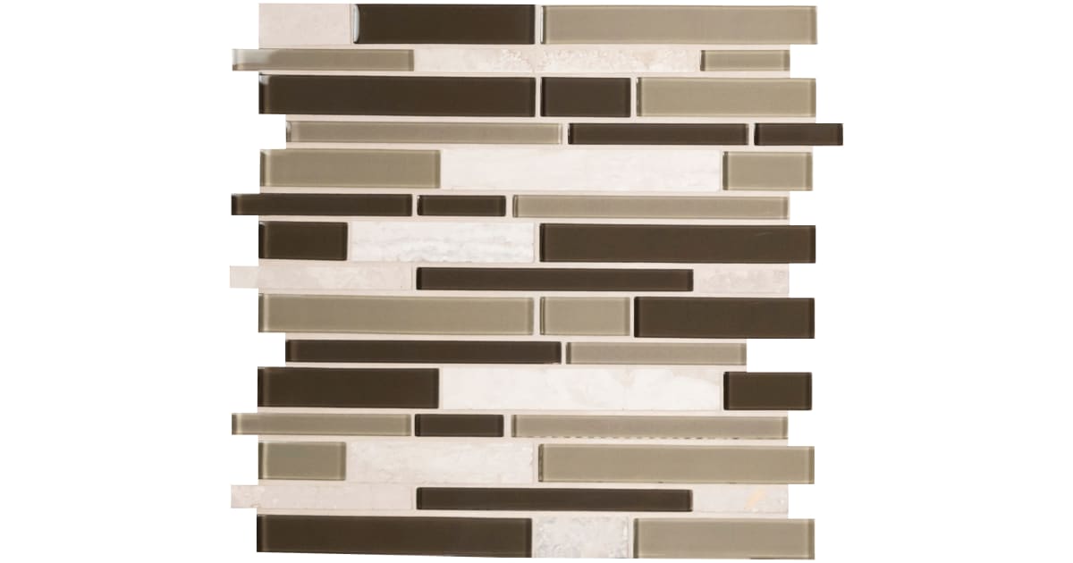 MSI SMOT-SGLSIL-KG6MM 12" x 12" Linear Mosaic Wall Tile - Glossy Glass ...