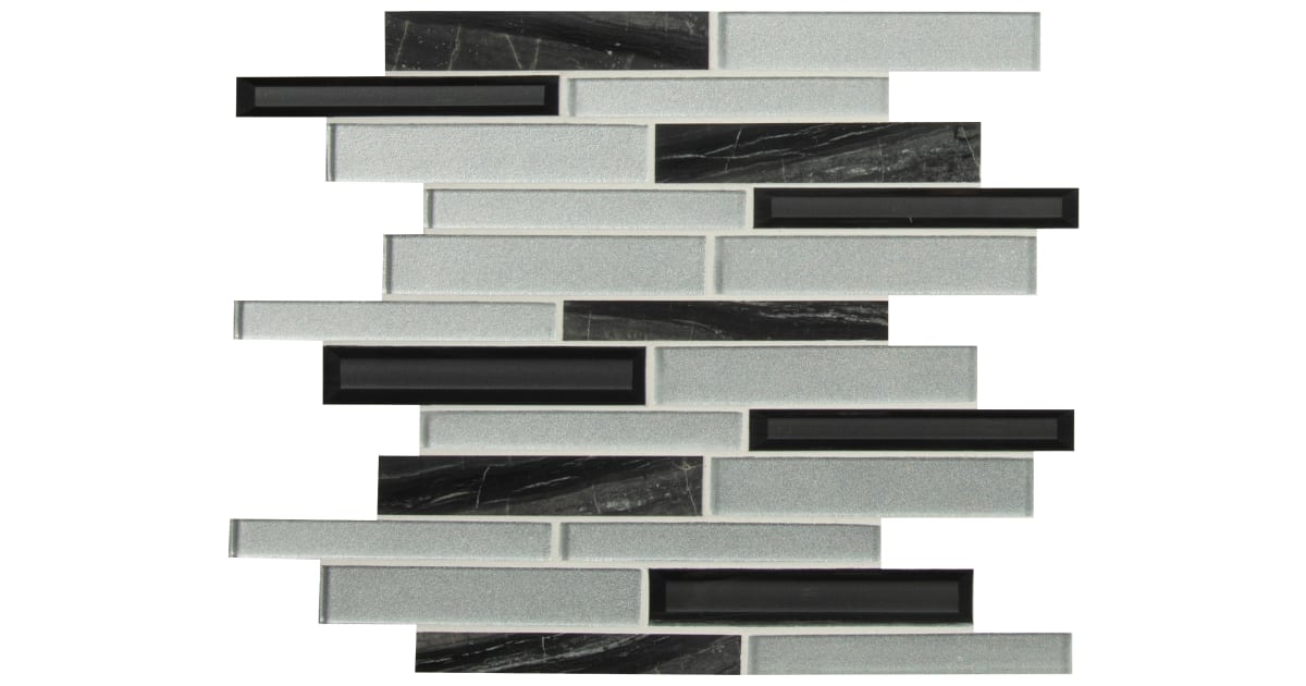 MSI SMOT-SGLSIL-ROC8MM 12" x 13" Linear Mosaic Wall Tile - | Build.com
