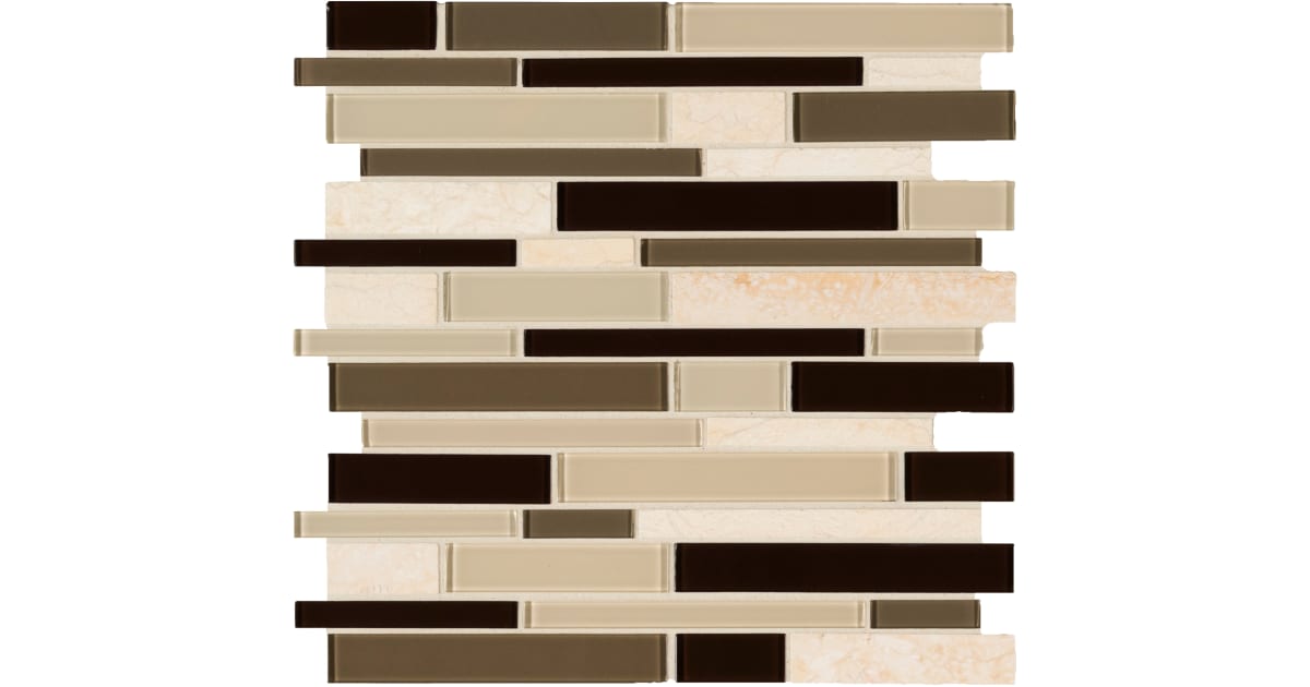 MSI SMOT-SGLSIL-SONVAL4MM 12" x 12" Linear Mosaic Wall Tile - Glossy ...